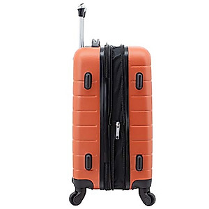 Wrangler Smart Luggage Set with Cup Holder and USB Port, Burnt Orange, 20inch,24inch,28inch