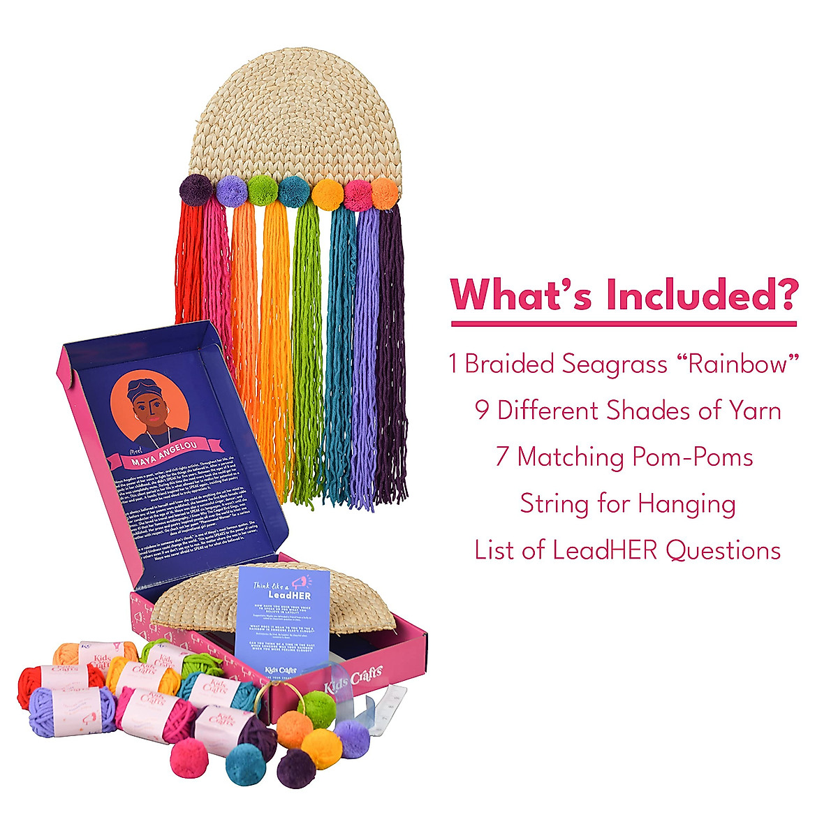 Kids Crafts Rainbow Wall Hanging Arts & Crafts Kit - Fun DIY Craft Activity for Creative Gifts for 10 Year Old Girl