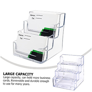 LALAFINA 2 Pcs Display Stand Business Cards Storage Case Business Cards Organizer Business Cards Holders Clear Cards Holder Cards Display Storage Case Office Supplies Desktop Cards Holder