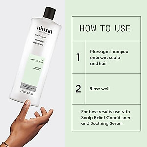 Nioxin Scalp Relief Cleansing Shampoo - Shampoo for Sensitive Scalp, 33.8 fl oz (Packaging May Vary)