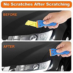 KUSUFEFI 2Pcs Plastic Scraper Tools and 2 Rolls Double Sided Tapes Bundle