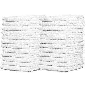 Nicole Fantini, 100 Pack of Premium White Washcloth Set (11 x 11 Inches) 100% Cotton Face Cloths, Highly Absorbent and Soft Feel Fingertip Towels
