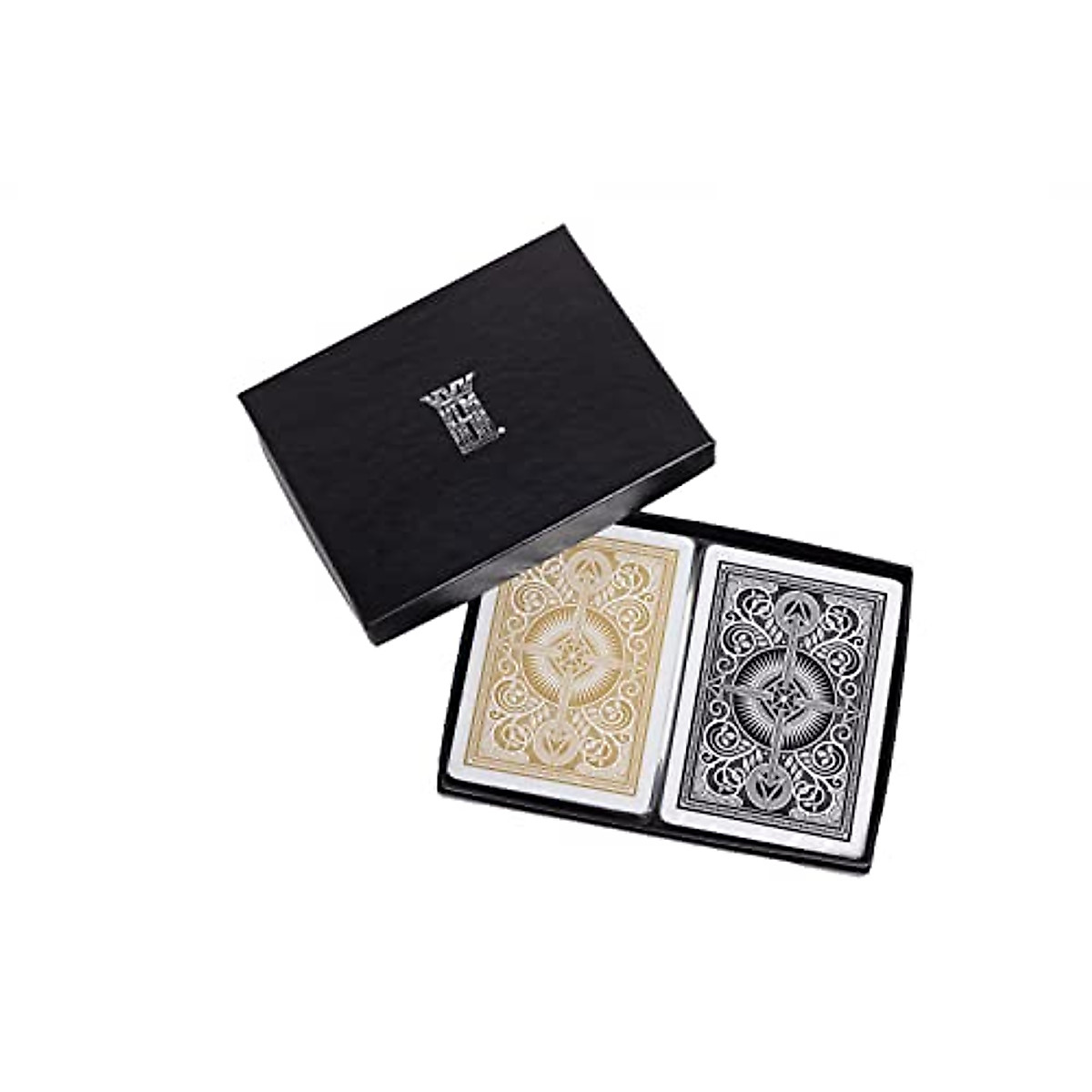 KEM Arrow Black and Gold, Bridge Size- Standard Index Playing Cards (Pack of 2), Arrow Black/Gold
