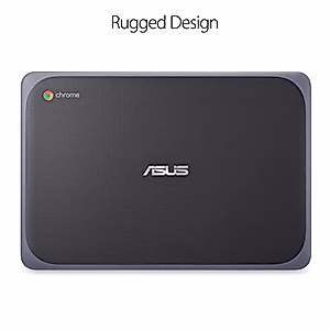 ASUS 2022 Newest Chromebook Laptop, 11.6 inch HD Display, MediaTek Quad-Core Processor, 4GB RAM, 32GB eMMC, 256GB MicroSD Card, 180 Degree, Dark Grey, Education, Chrome OS, Bundle with JAWFOAL