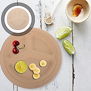Cabilock 20pcs Degradable dinner plate 2 biodegradable paper plates Sectional Meal Tray dessert plate wedding paper plates 3 sectional round serving tray cereals clamshell wheat straw food