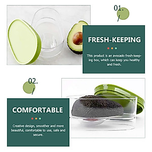 Operitacx 2Pcs Avocado Keeper Transparent Avocado Storage Container Box Avocado Saver Fresh Fruits Vegetables Storage Containers for Kitchen Fridge Food Organizer