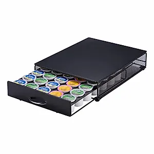 ZCDCP K Cup Holder Drawer, Coffee Pod Holder for K Cup Organizer, Keurig Coffee Pods Holder Capsule with 35 Pods, K Cup Coffee Holder Black