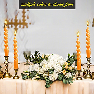 Spiral Taper Dinner Candles - Conical Stick Candles, H 7.5inch, Unscented, Aesthetic Candle, 3/4 Taper Candles, Long Votive Candles,Christmas Giftt,Chime Candles (2pcs, Red)