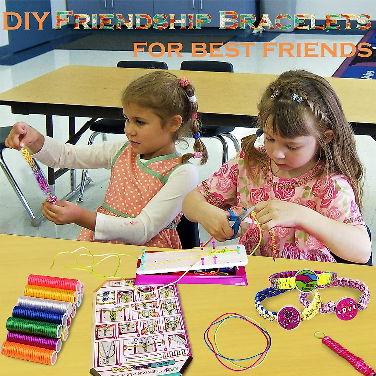 IQKidz Friendship Bracelet Making Kit - Make Bracelets Craft Toys for Girls Age 8-12 yrs, Cool Birthday Gifts for 6 7 9 10 11 Years Old Kids, Christmas Gift Set