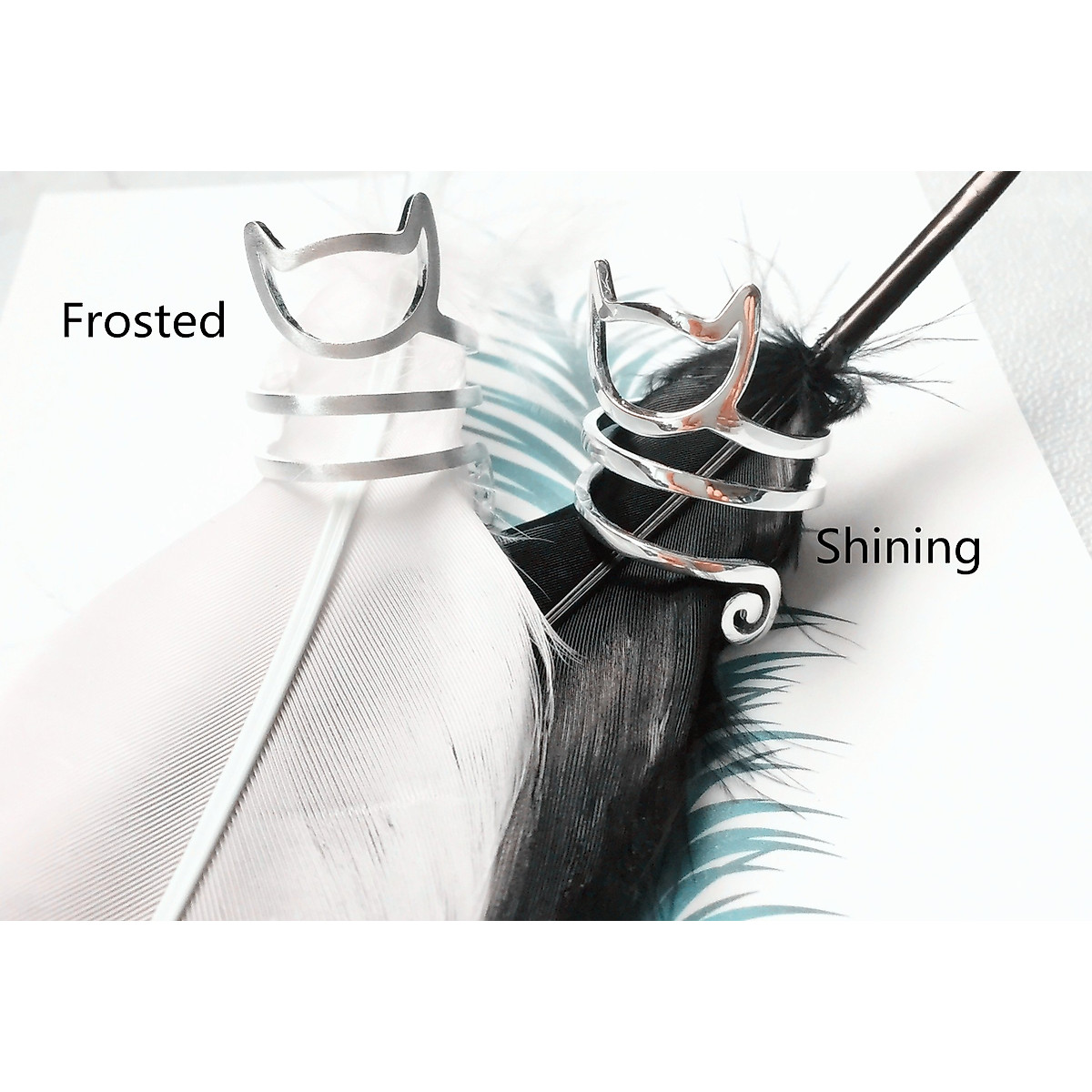 Helen de Lete Innovative Lovely Cat Kitty Sterling Silver Ring (Large Size) 4G Sterling Silver, Updated Version