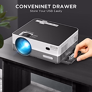 Projector with WiFi and Bluetooth, Native 1080P Movie Projector with 8500L HD, 4K & 300" Screen Supported, Mini WiFi Video Projector, Protable Projector with Carrying Bag