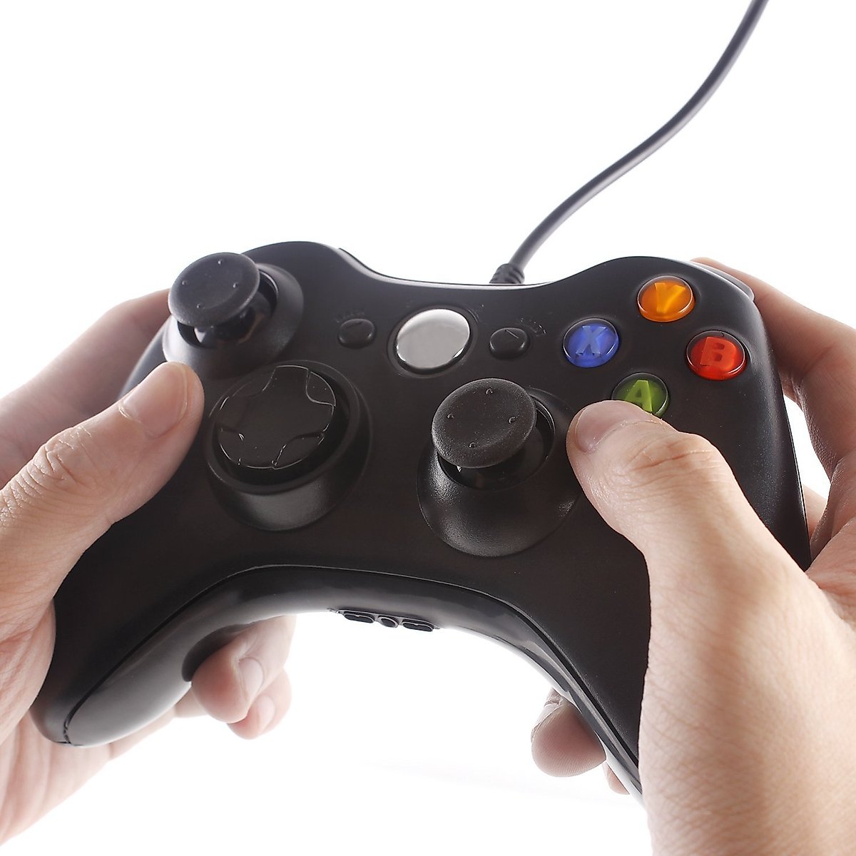 Wired USB Game Controller Gamepad Game Joystick Joypad for Microsoft Xbox 360/Slim & Windows PC (Black)