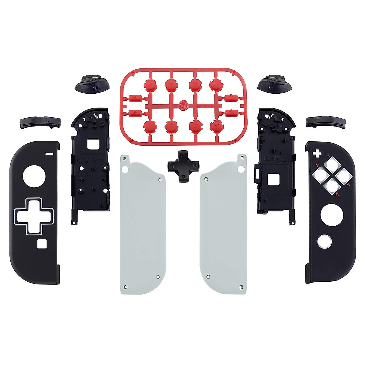 eXtremeRate Classics NES Style Soft Touch Joycon Housing Shell (D-Pad Version) with Full Set Buttons for Nintendo Switch, Replacement Faceplate for Nintendo Switch Dock – Joy-Con Dock NOT Included