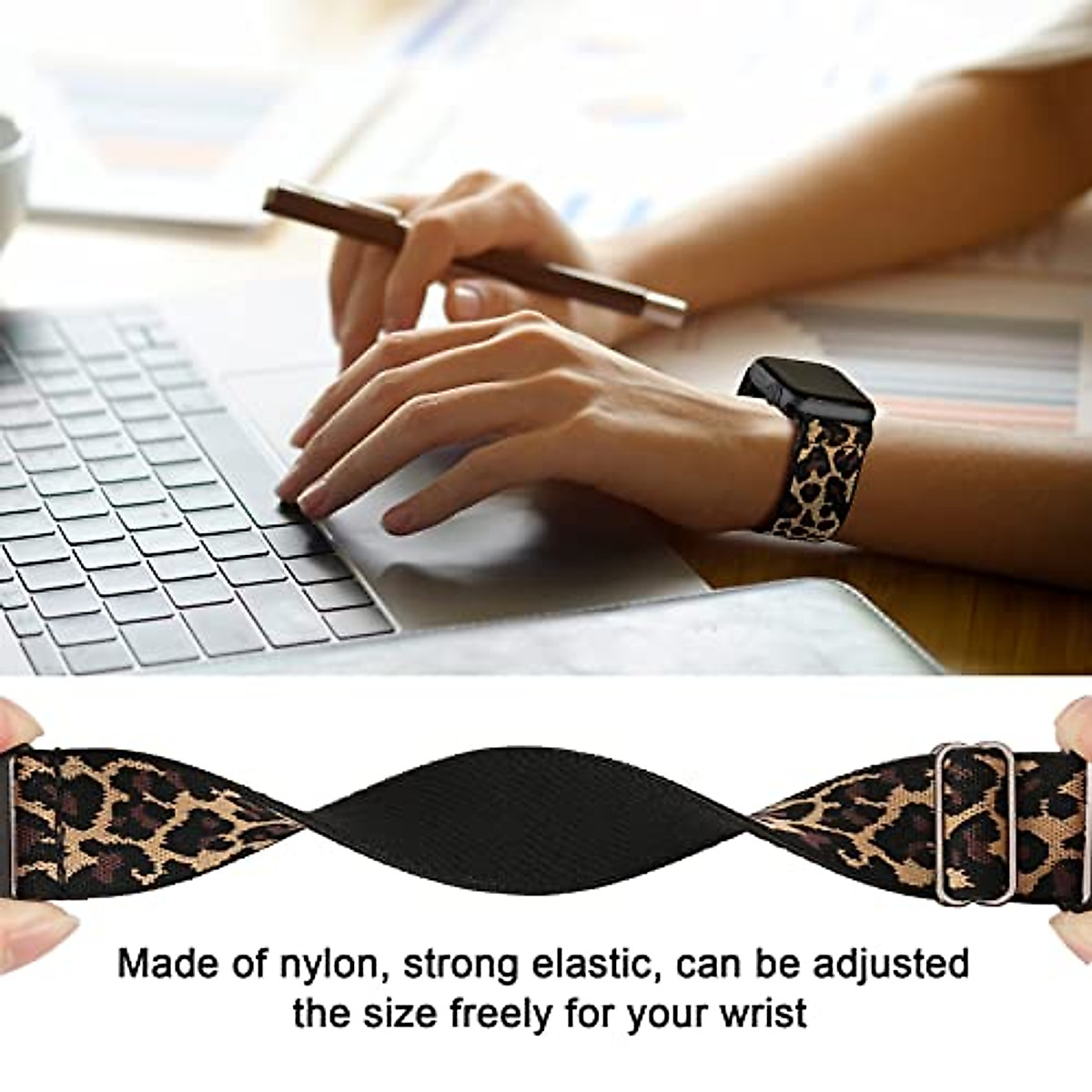 Stretchy Solo Loop Bands Compatible with Apple Watch Band 42mm 44mm 45mm 49mm, Braided Elastic Weave Nylon Women Men Wristbands Straps for iWatch Series Ultra/8/7/6/5/4/3/2/1/SE, 6 Pack