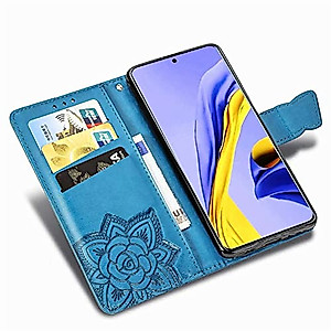 MTQLX for Samsung Galaxy S9 Plus Wallet Case,Luxury 3D Embossing Butterfly Woman Flip Leather Wallet Case with [Wrist Strap] for Samsung Galaxy S9 Plus - Blue