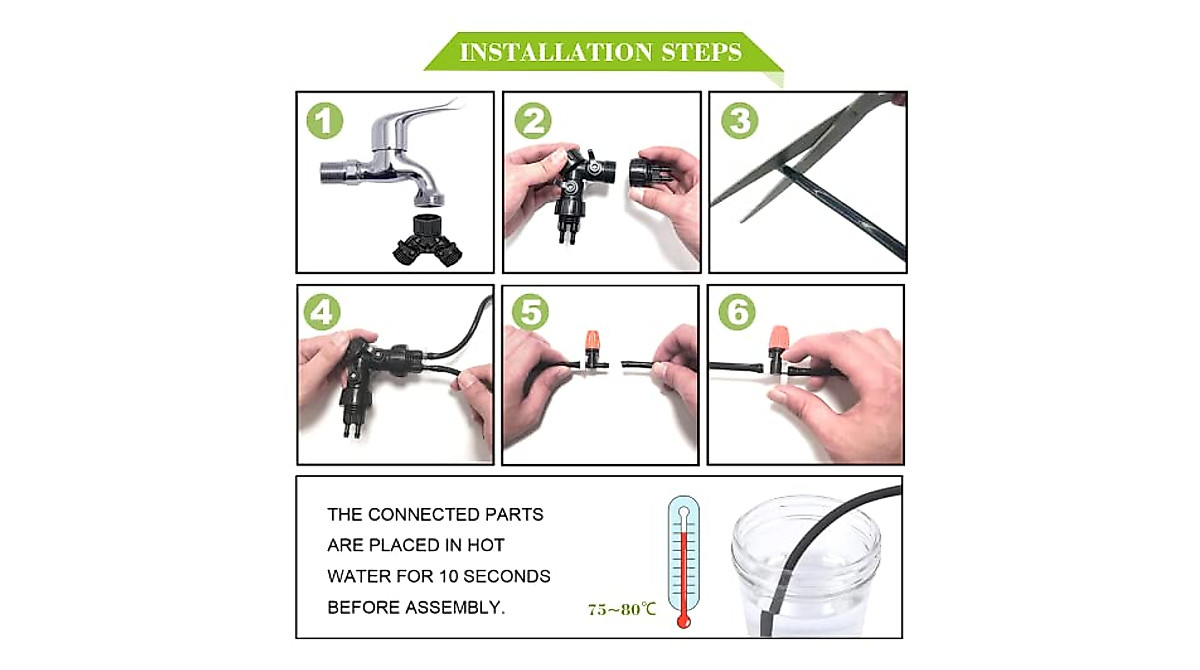NCUUBR 101-Piece Drip Irrigation Kit for Garden & Lawn