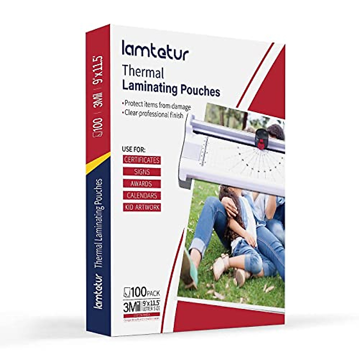 Lamtetur laminator Machine with Laminating Sheets for A3/A4/A5/A6,7 in 1 Thermal laminator Built in Paper Trimmer,Corner Rounder use for Home/Office