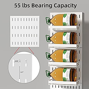 Metal Pegboard for Kitchen 6 Pcs, NaneTidy Pegboard Wall Organizer Kits (Include 2x Spice Racks, Bowl Rack, Plate Rack, 6x Hooks, Knife Holder, 2x Utensil Holders, U-Rack,Towel Rack), White
