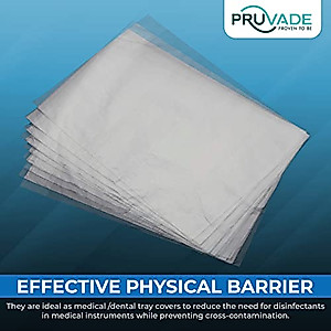 Pruvade Dental Plastic Tray Sleeves | Box of 500 | Disposable Clear Tattoo and Dental Tray Covers | Made of Clear Plastic, Barrier Between Tray and Instruments - Ritter Size B | Medium - 10.5” x 14”