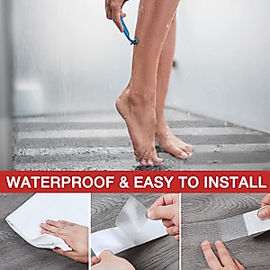 SafetyPro Clear Anti Slip Tape, 2 Inch × 50 Feet Waterproof Grip Tape, Strong Traction Safety Tape for Stairs, Outdoor/Indoor Use (Transparent)