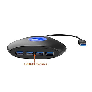 GPPZM Portable 4 Port USB 3.0 HUB High Speed 5Gbps Multi USB Splitter Expander Adapter for PC Computer Accessories