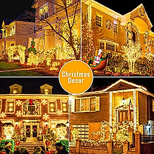 POTIVE Solar Christmas Lights, 2 Pack Each 100 LED 42.7 Ft Solar String Lights Outdoor Waterproof, 8 Modes Outdoor Solar Lights for Tree Patio Yard Wedding Garden Decorations(Warm White)
