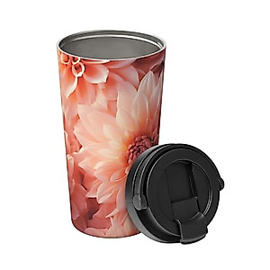 WANGXUEE Triangle Flower Print 500ml Stainless Steel Travel Tumbler Double Wall Vacuum Insulated Coffee Mug
