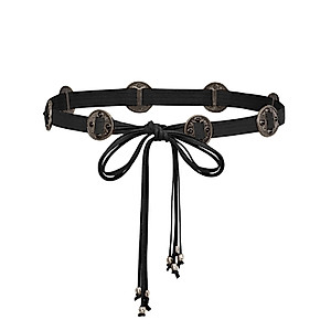 Scarlet Darkness Black Renaissance Belts for Women Costume Tied Belts Medieval Accessories Black