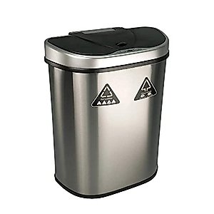Ninestars DZT-70-R3 Motion Sensor Trash Can, Extra Large, Silver