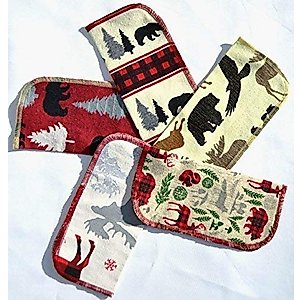 1 Ply Winter Lodging, Set Napkins 8x8 inches 5 Pack - Little Wipes (R) Flannel