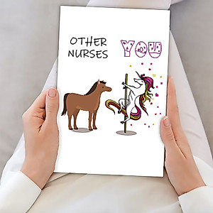 Cute Thank You Card for Nurses for Women, Funny Nursing School Graduate Card, Medical Staff Appreciate Greeting Card, Happy Nurse Birthday Graduation Leaving Retirement Card Gifts With Envelope