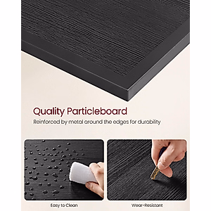 VASAGLE TV Stand, TV Console for TVs Up to 70 Inches, TV Table, 63 Inches Width, TV Cabinet with Storage Shelves, Steel Frame, for Living Room, Bedroom, Black with Wood Grain ULTV095B22