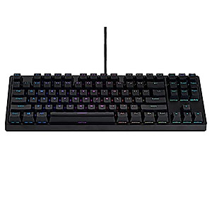 Monoprice Collider TKL Gaming Keyboard - Cherry MX (Blue), RGB Backlit, USB C, Programmable Macros, Full N‑Key Rollover, Mechanical Switches, Tenkeyless, for Computer PC Gamer - Dark Matter