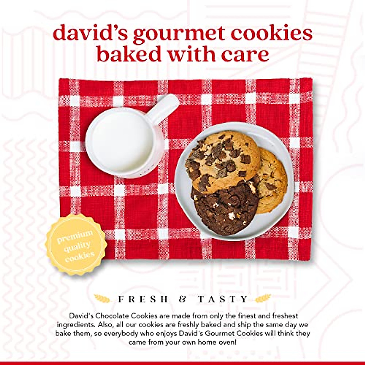 David's Cookies Assorted Fresh-Baked Decadent Cookie Gift Basket Tin — Luscious Large Cookies No Added Preservatives 4 oz./ each— All-Natural Cookies — Ideal Gift for Corporate Birthday Fathers Mothers Day Get Well and Other Special Occasions - 2 lb (8 Co