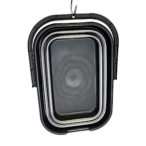 SAMMART 12L (3.1 Gallon) Collapsible Rectangular Handy Basket/Bucket/Multiuse Foldable Water Pail for Camping, Fishing (Alloy Grey + Crystal Blue (Set of 2))