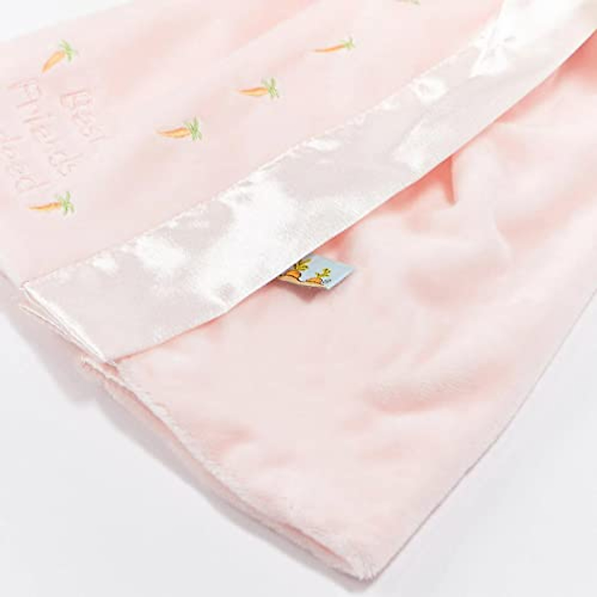 Bunnies By The Bay "Blossom Bunny" Buddy Blanket - 16" Stuffed Bunny and Baby Security Blanket - Super Soft Velour with Satin Lining