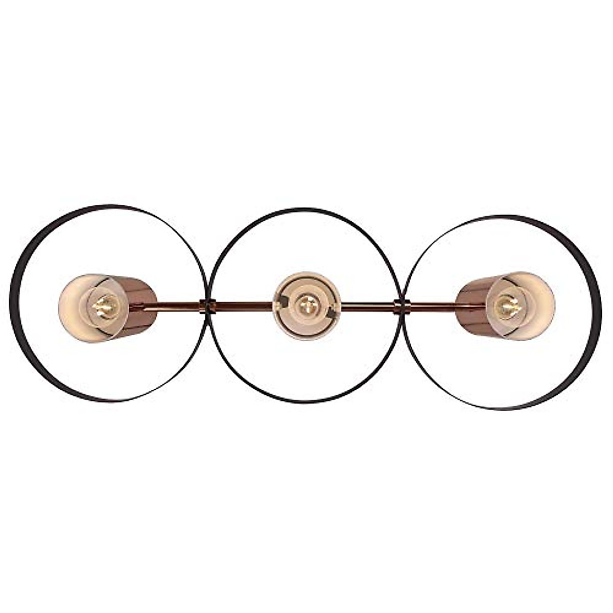 Westinghouse 6368900 Ariana Indoor, Matte Black Finish with Copper Shades Three-Light Chandelier, One Size