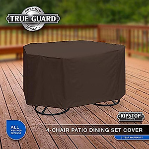 True Guard Water Resistant Heavy Duty Patio Furniture Covers, Fade/Stain/UV Resistant for Outdoor Patio Furniture, 600D Rip-Stop, Dark Brown