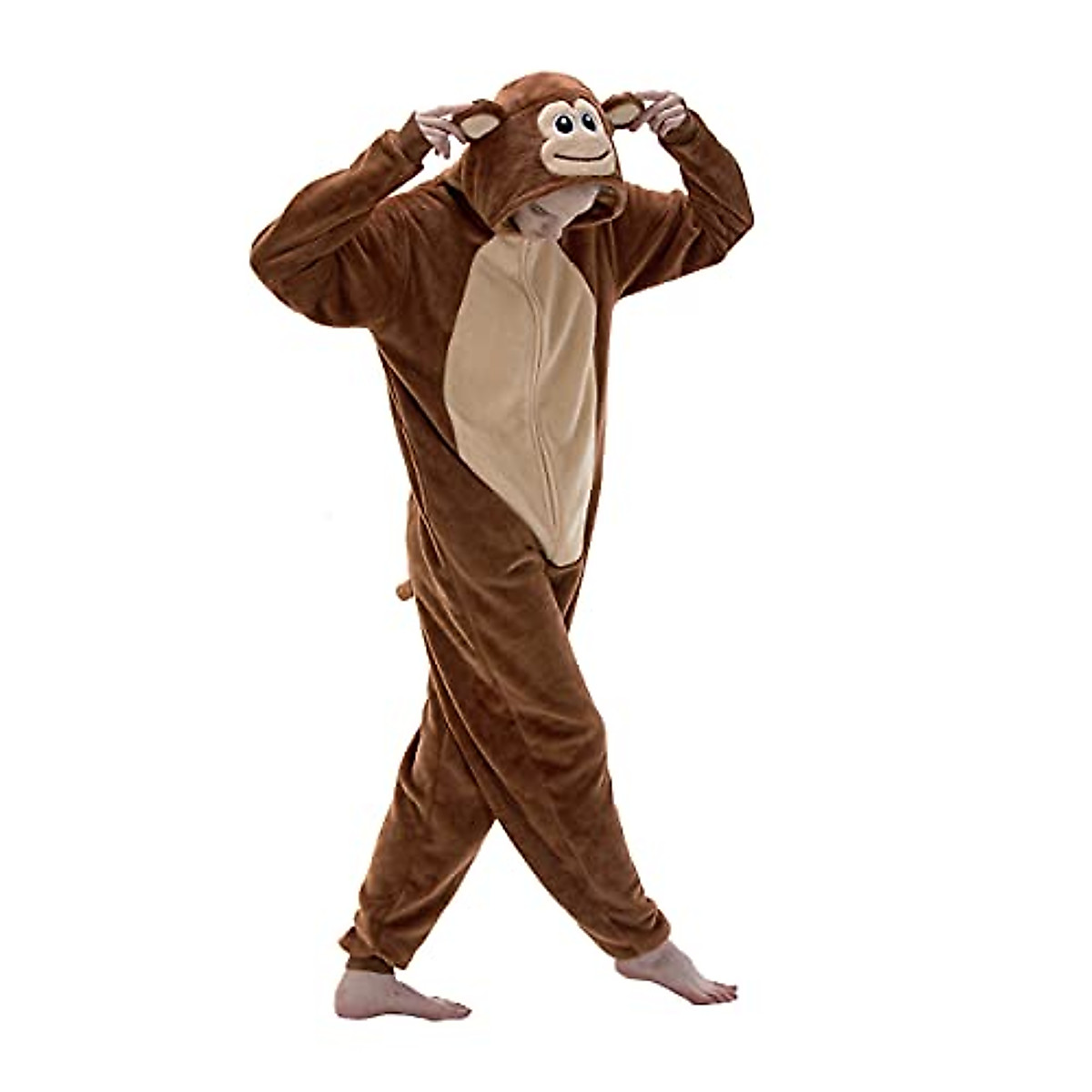 COSUSKET Snug Fit Unisex Adult Onesie Pajamas, Flannel Cosplay Animal One Piece Halloween Costume Sleepwear Homewear