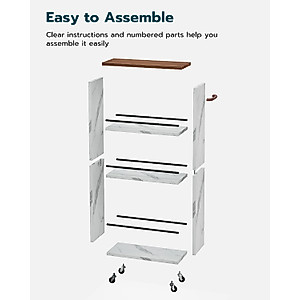 Frylr Slim Storage Cart - 6'' Wide Narrow Storage Cabinet for Small Spaces,Kitchen Carts on Wheels with Storage for Narrow Space on Bathroom, Laundry Room-33 inch Height(White)