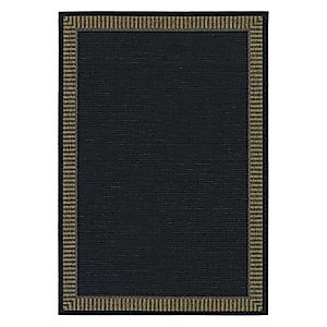 Couristan Recife Wicker Rug, 5-Feet 3-Inch by 7-Feet 6-Inch, Stitch/Black/Cocoa