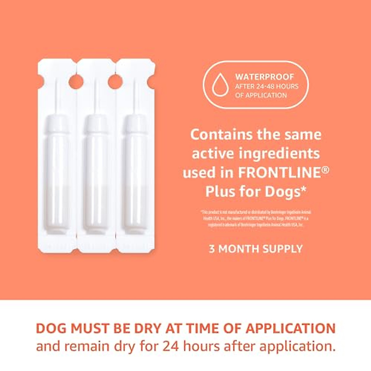 Amazon Basics Flea and Tick Topical Treatment for Small Dogs (5-22 pounds), 3 Count (Previously Solimo)