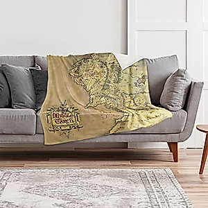 The Lord of The Rings Blanket, 50"x60" Map of Middle Earth Silky Touch Sherpa Back Super Soft Throw Blanket