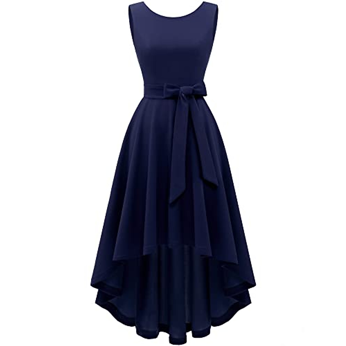 BeryLove Tea Party Dress for Women Cocktail Dresses Modest Homecoming Dresses Formal Dresses for Wedding Guest Dresses Midi Dress 8035 Navy M