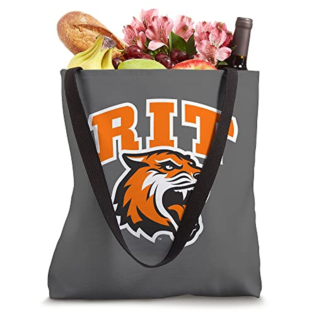 Rochester Institute of Technology RIT Tiger Stacked Logo Tote Bag