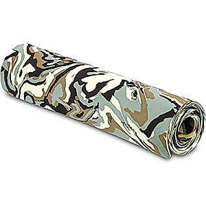 Victor Fitness Green Camouflage Eco-Friendly Yoga Mat - Premium TPE Material, Non-Slip Texture, Lightweight & Durable - Ideal for Hot Yoga, Pilates, and Bikram - Includes Carrying Strap