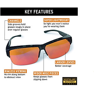 Blue Light Blocking Glasses - Fits over Reading glasses - SLEEP BETTER at Night - Orange Anti Glare lens to Reduce Insomnia, Migraine, Eye Strain – Blue Filter Computer Glasses for Men, Women, Gaming