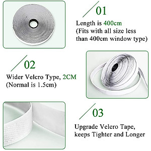NaCot 400CM Universal Window Seal for Portable Air Conditioner and Tumble Dryer, Seal for AC Unit with Zip and Adhesive Fastener, Easy to Install, Works with Every Mobile Air-Conditioning