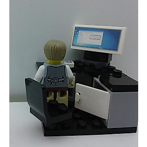 Custom Toys & Hobbies INC Building Bricks Businessman Lawyer Office Setup- Premium Quality Desk Keyboard Computer & Minifigure Holiday Birthday Gift for Kids