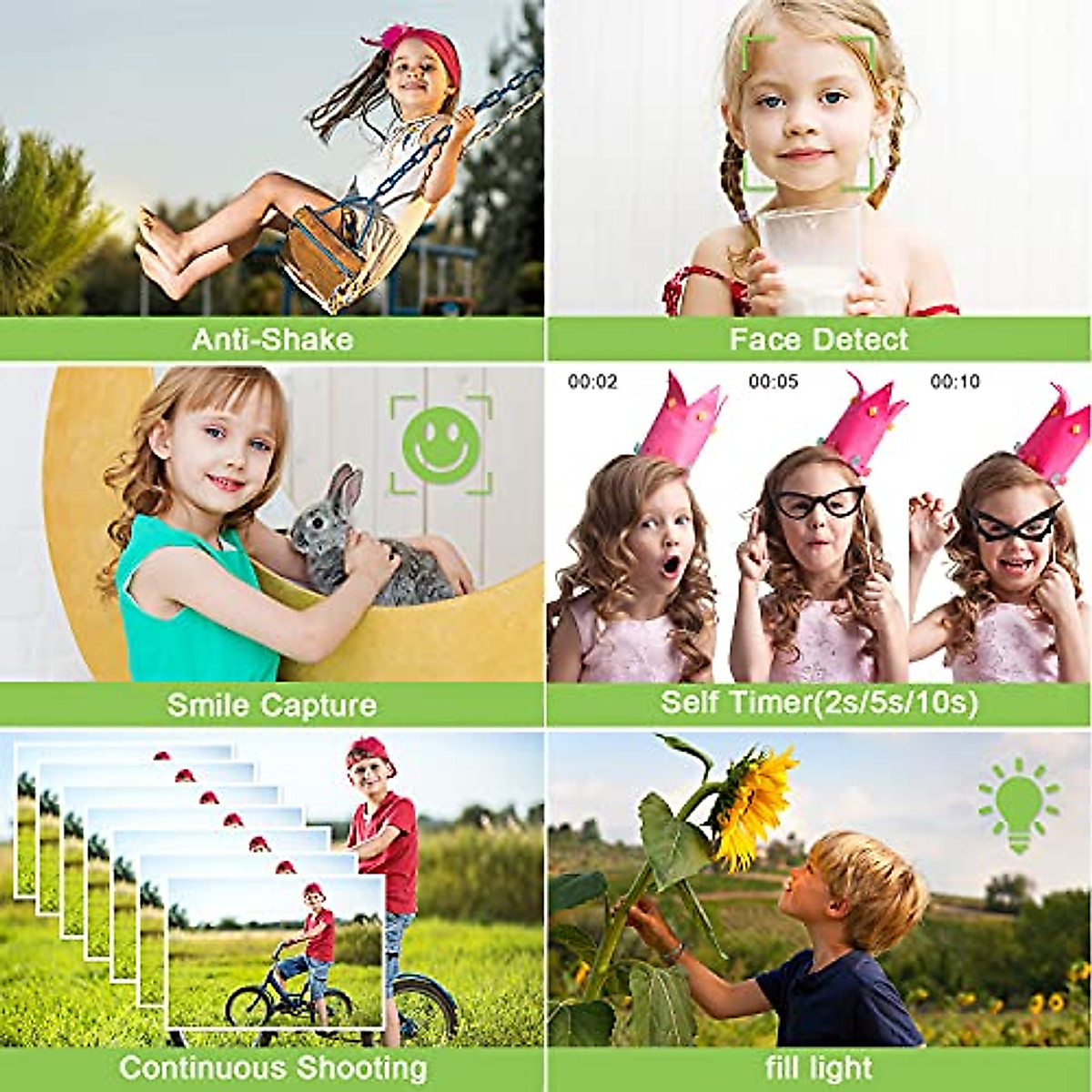 Digital Camera for Kids, HD Video Camera with 2.8" LCD Screen, Rechargeable Point and Shoot Camera, Compact Portable Cameras for Kids, Beginner, Students,Teens Gifts